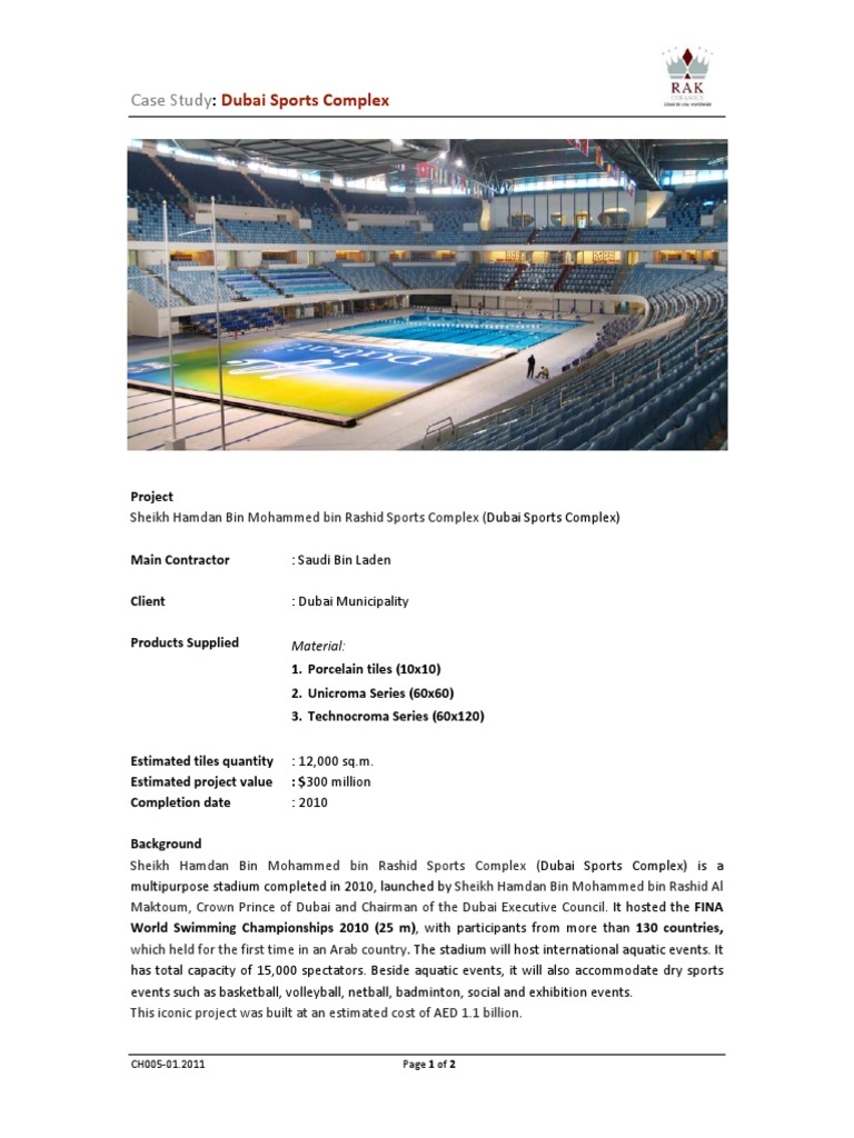 Dubai Sports Complex Case Study | PDF | Dubai | Sports