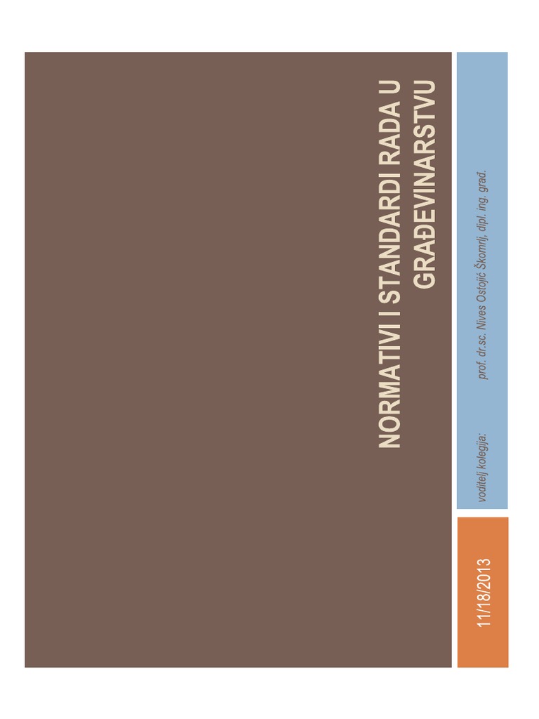 Normativi I Standardi Rada U Građevinarstvu | PDF