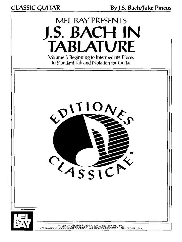 J.S.Bach - Classic Guitar Tab PDF | PDF