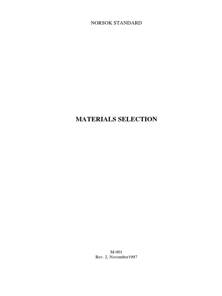 Norsok Materials Guide | PDF | Corrosion | Pipe (Fluid Conveyance)