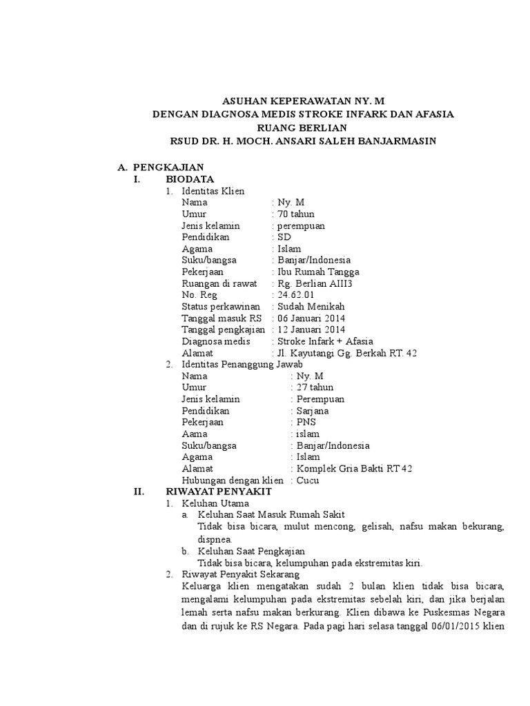 Askep Stroke Infark | PDF
