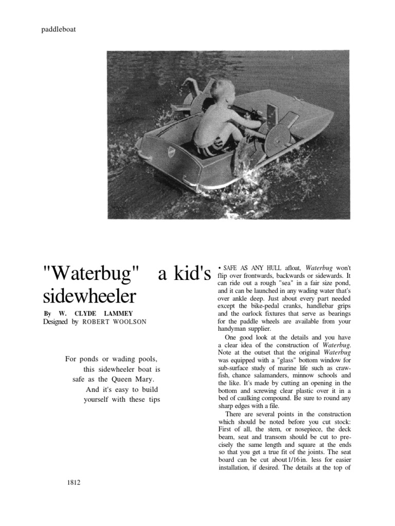 WaterBug Paddle Boat | PDF | Deck (Ship) | Screw