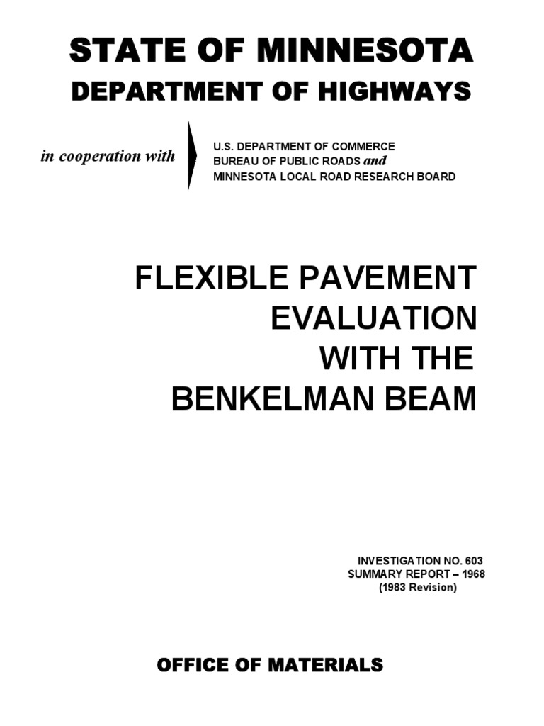 Benkelman Beam Test for Pavement Evaluation | PDF | Data Analysis ...