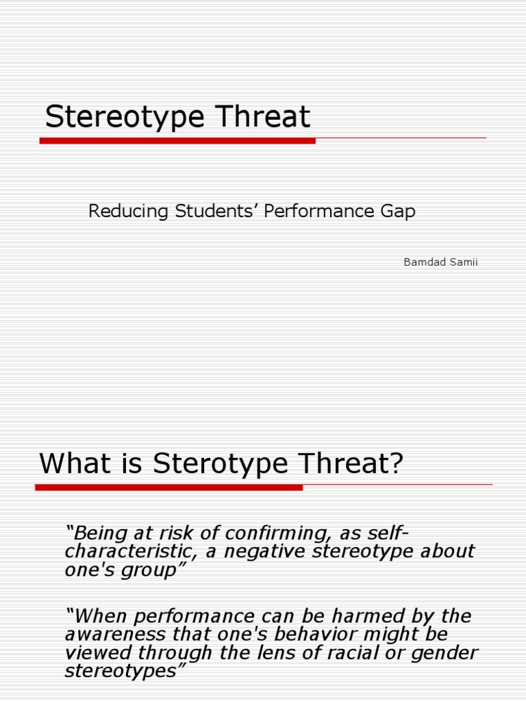 Stereotype Threat | PDF | Stereotypes | Anxiety