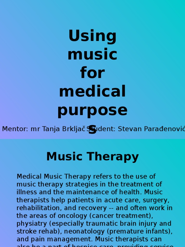 The Benefits of Music Therapy in Medical Settings: Reducing Stress ...