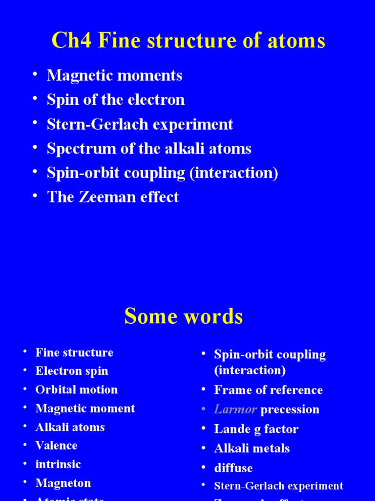Fine Structure | PDF | Spin (Physics) | Electron