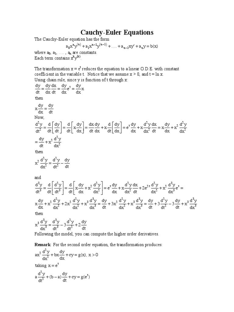 Cauchy Euler Equations Explained - Univerity of Florida | PDF ... Cauchy Euler Equations Explained - Univerity of Florida | PDF ...
