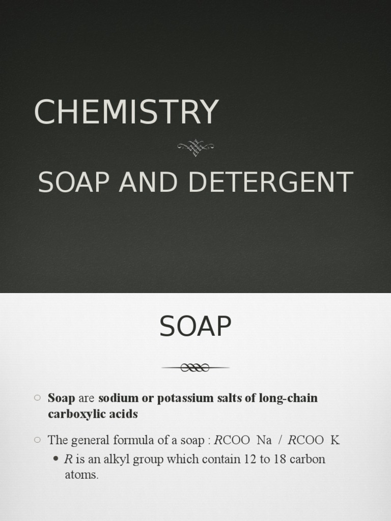 Soap and Detergent Chemistry Guide | PDF