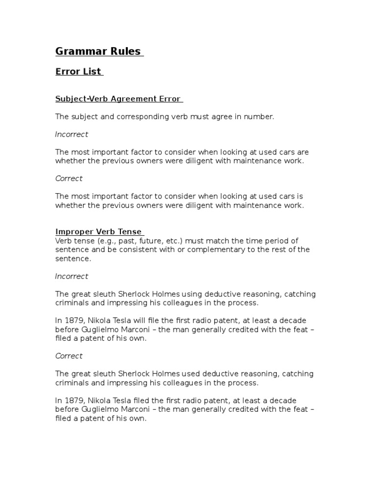 Sat Writing - Grammar Rules | PDF | Verb | Adverb