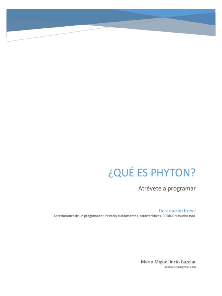 Lenguaje de Programación Phyton | PDF | Lenguaje de programación | Java ...