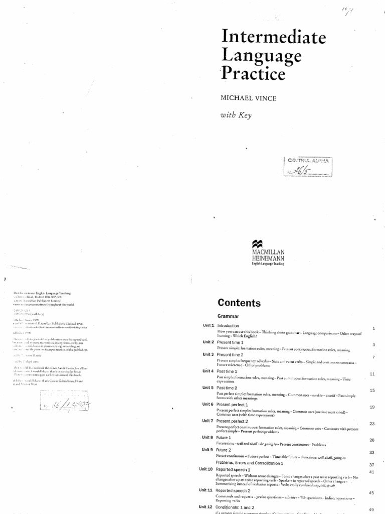 Intermediate Language Practice - Vince | PDF
