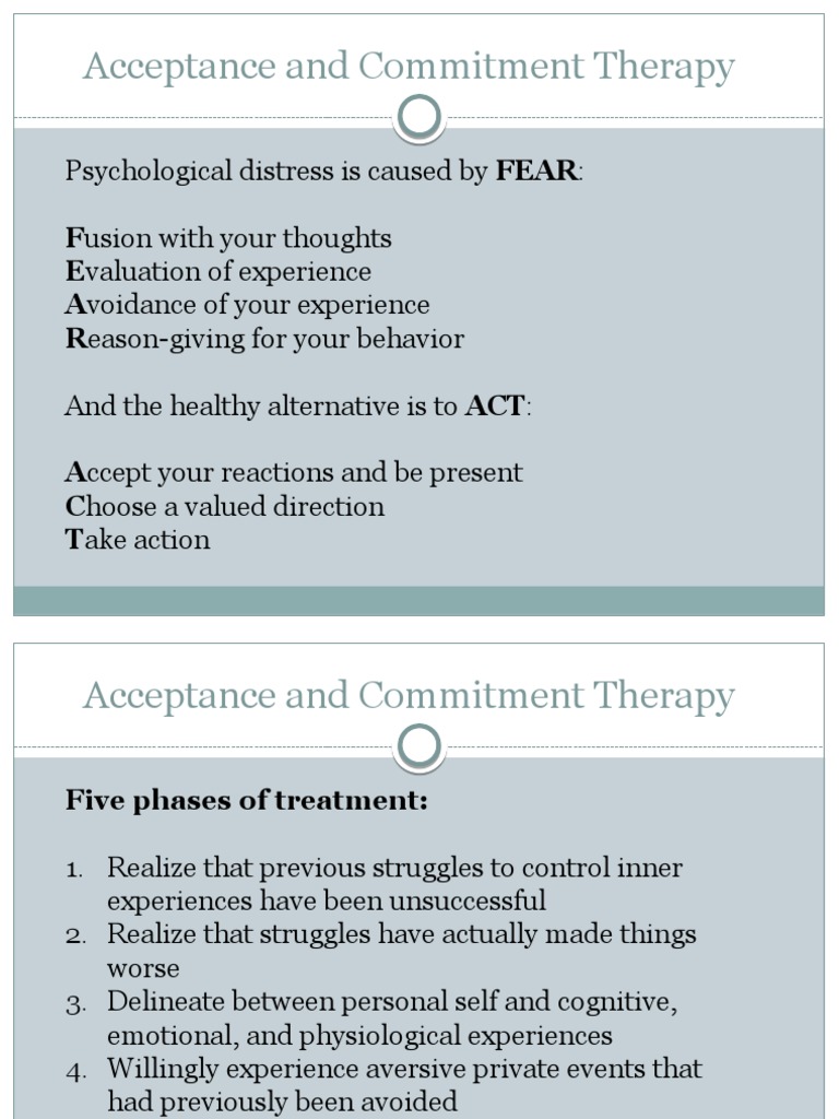 Acceptance Commitment Therapy | PDF