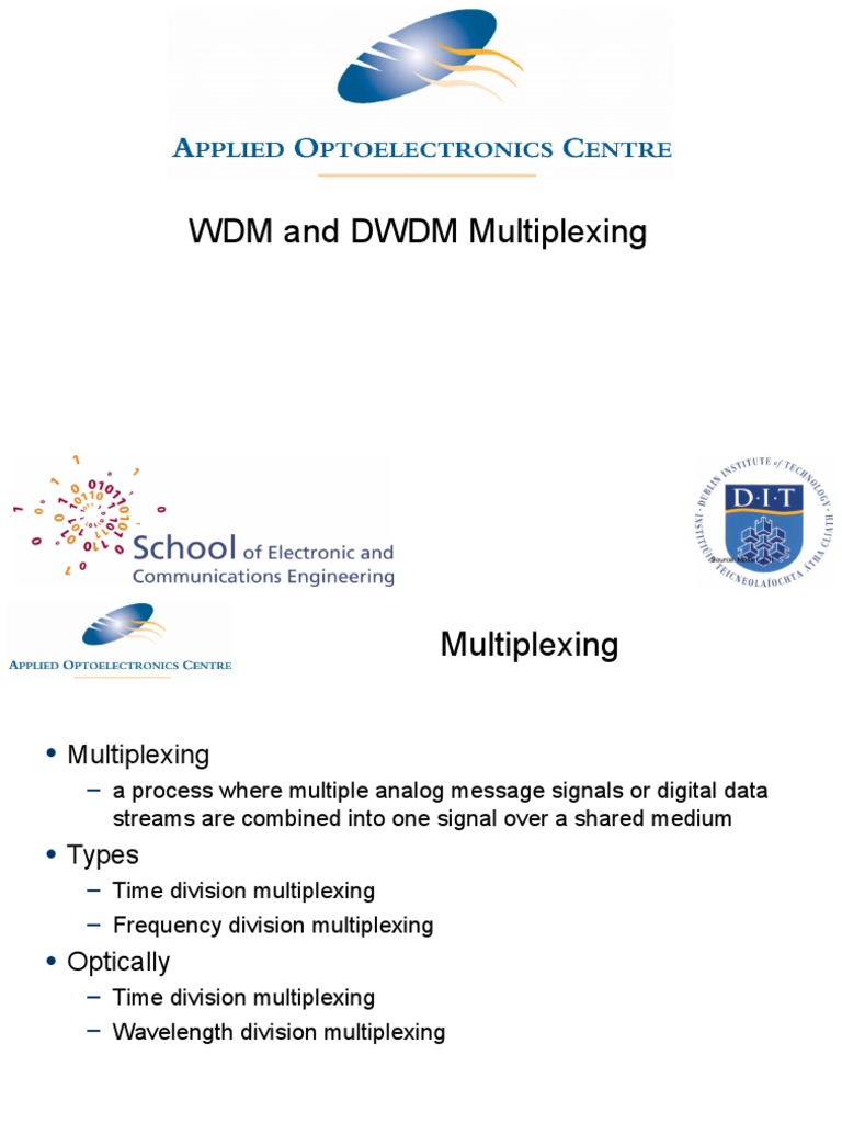 WDM and DWDM Multiplexing | PDF | Wavelength Division Multiplexing ...