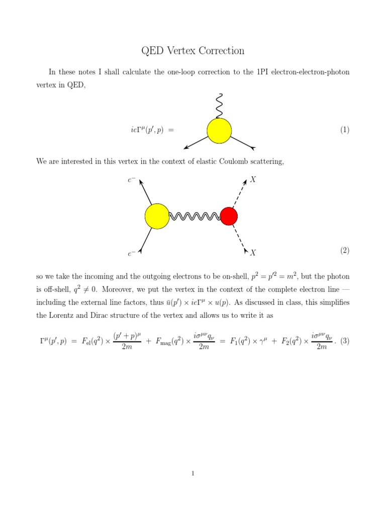 QED Vertex Correction | PDF | Quantum Electrodynamics | Condensed ...