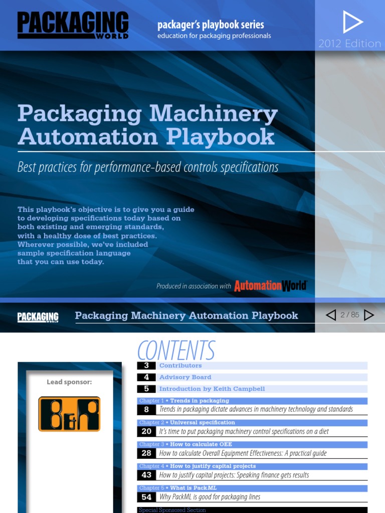 Packaging Machinery Playbook | PDF | Specification (Technical Standard ...