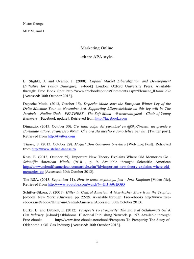 APA Citation Guide for Online Sources | PDF | Art