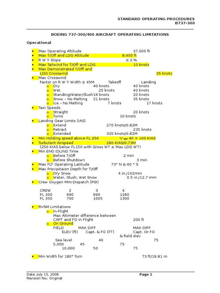 B737CL Limitations | PDF | Aviation | Aircraft