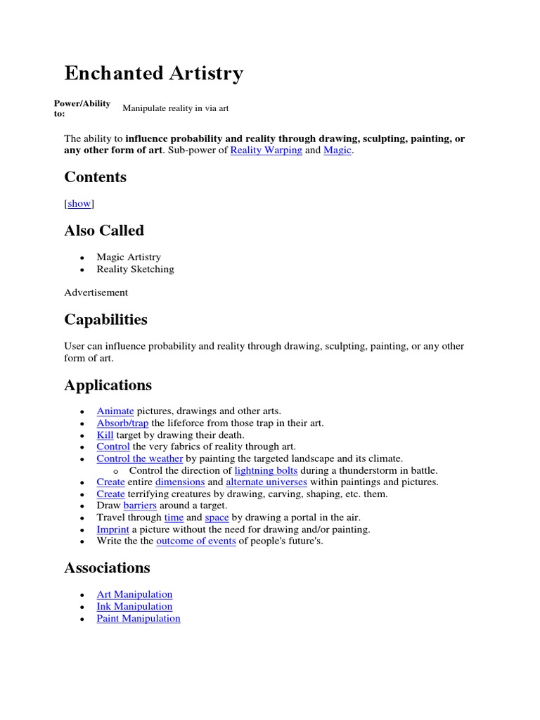 Enchanted Artistry: Reality Warping Magic | PDF | Teaching Methods ...