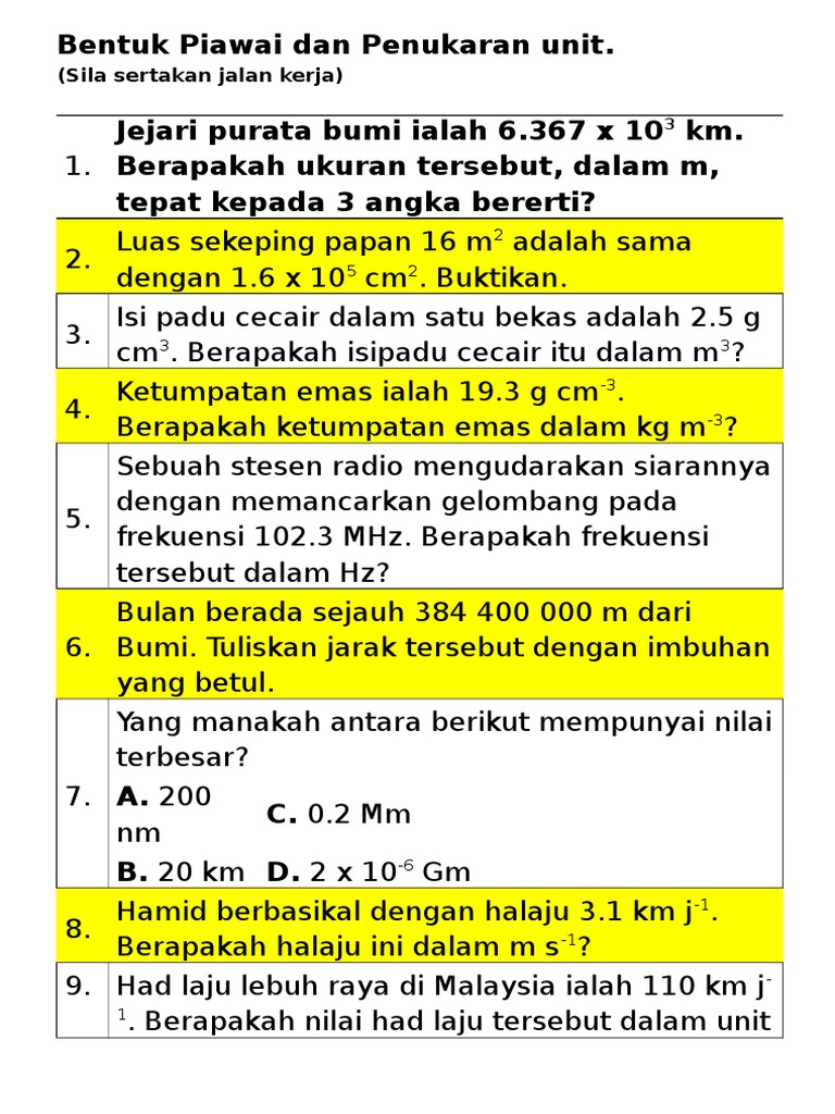 Soalan Bab 1 Fizik Tingkatan 4 | PDF