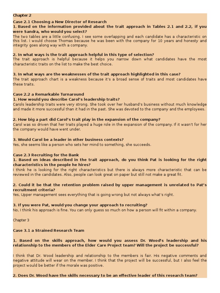 Leadership, Case Studies | PDF | Leadership | Motivation