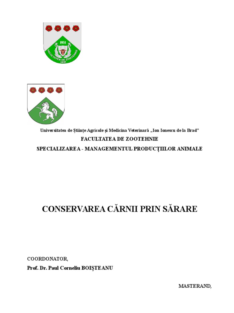 Conservare Carnii Prin Sarare | PDF