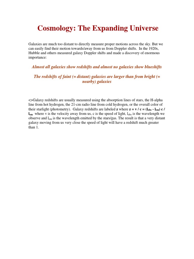 Cosmology | PDF | Big Bang | Cosmic Microwave Background