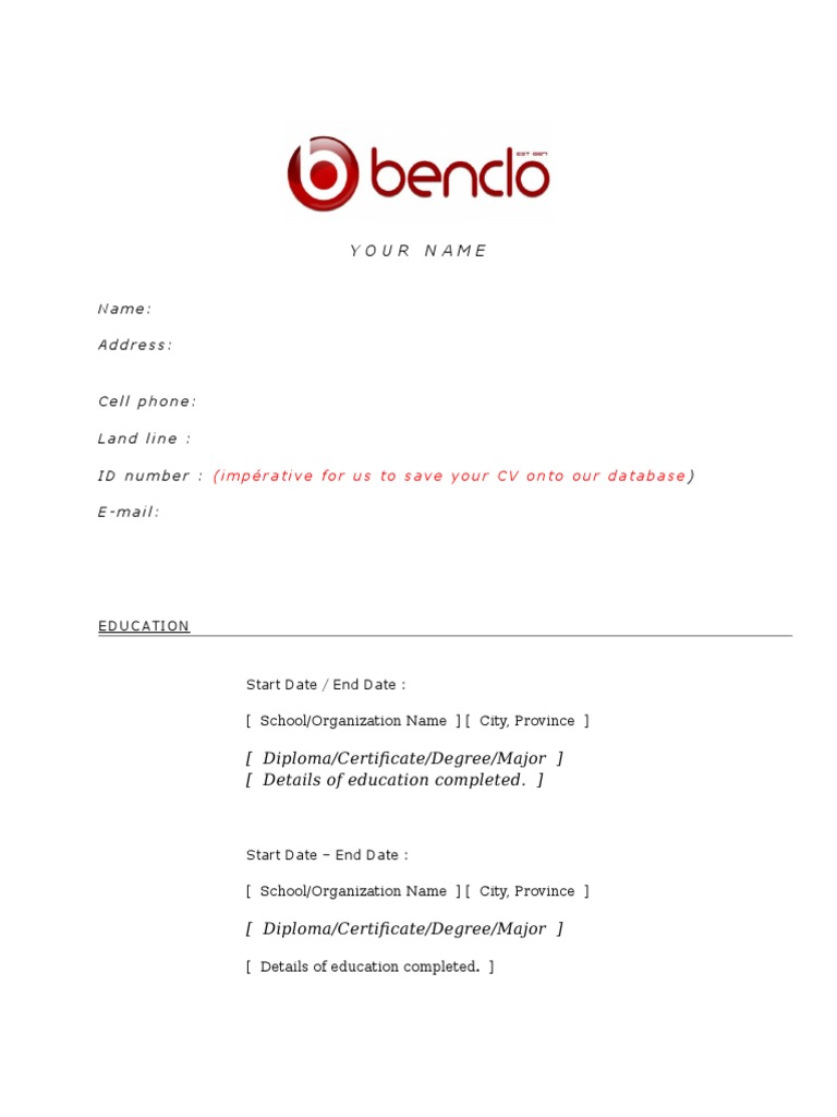 Comprehensive CV Template Guide | PDF | Career & Growth