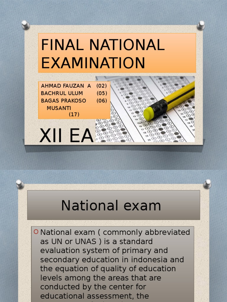 Final National Examination | Test (Assessment) | Motivation