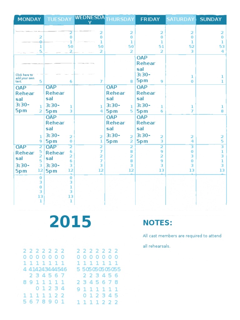 Oap Rehearsal - January | PDF
