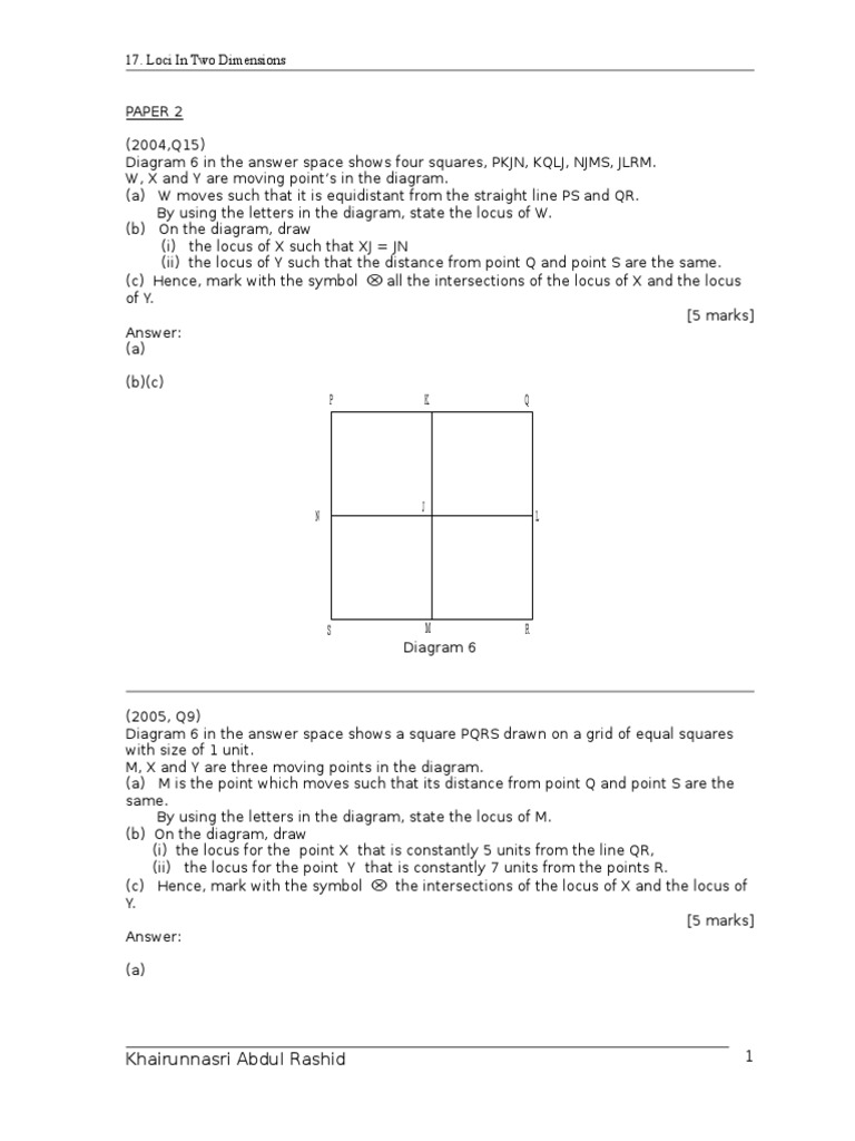 Loci in Two Dimensions (P2) | PDF | Triangle | Euclidean Plane Geometry