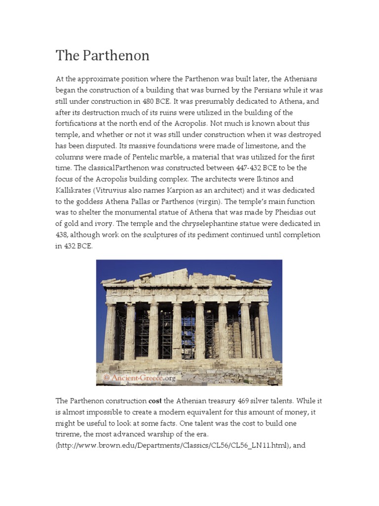 The Parthenon Quick Facts | Column | Architectural Design