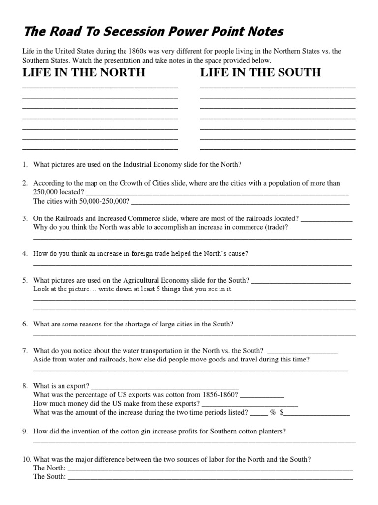 Road To Secession Power Point-Notes | PDF | Finance & Money Management