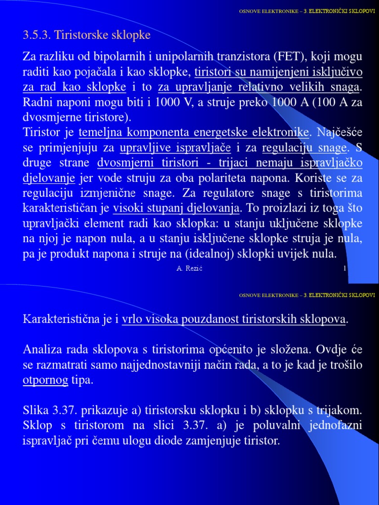 Elektronika-Elektronički Sklopovi 3 | PDF