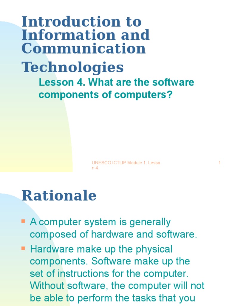 Introduction To Information and Communication Technologies: Lesson 4 ...