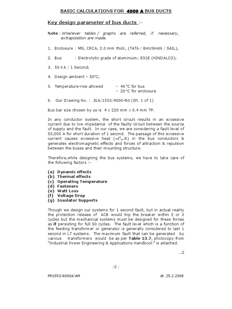 4000A Bus Duct | PDF | Screw | Electrical Impedance