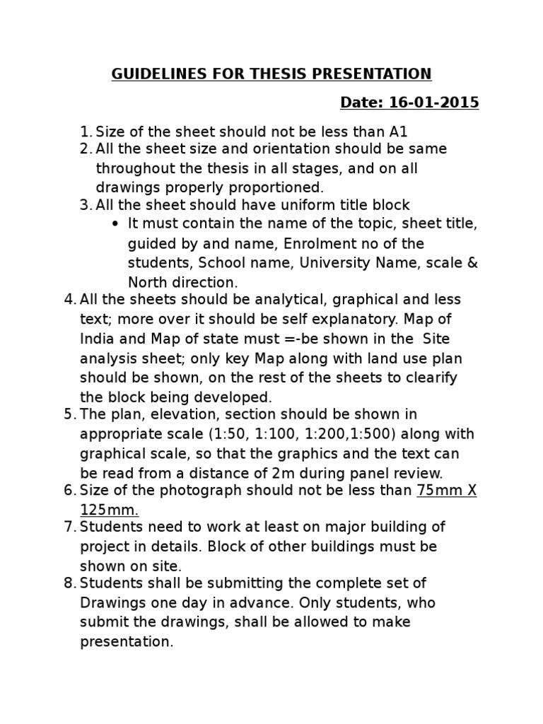 Thesis Presentation Guidelines | PDF