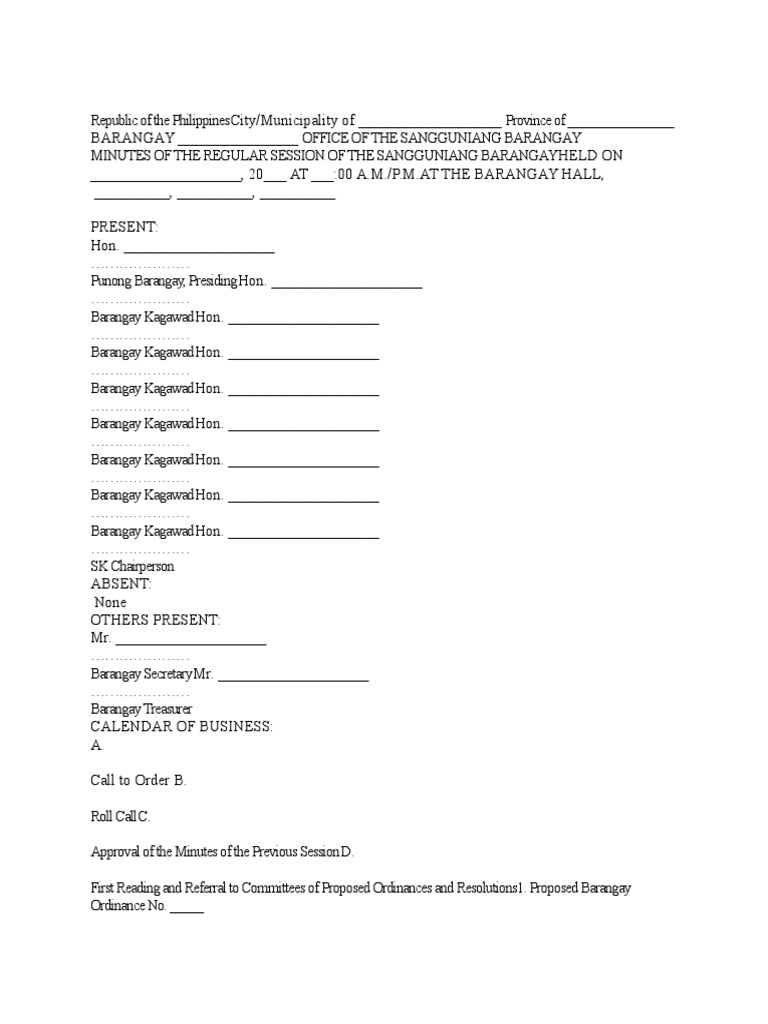 Sample Session Minutes | PDF | Gambling | Public Law