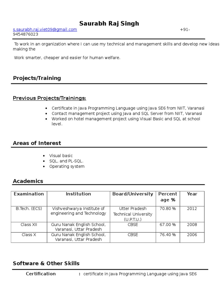 Saurabh Raj Singh - Resume Overview | PDF | Career & Growth | Business