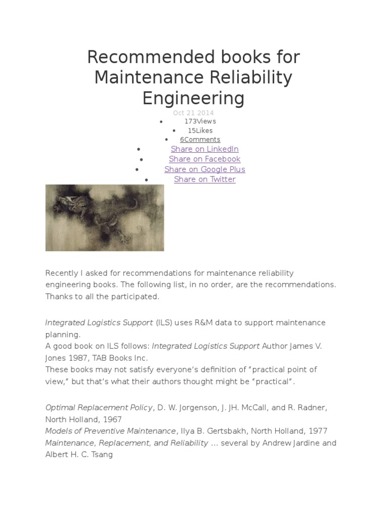 Reliability Books Recommended | PDF | Reliability Engineering | Computing