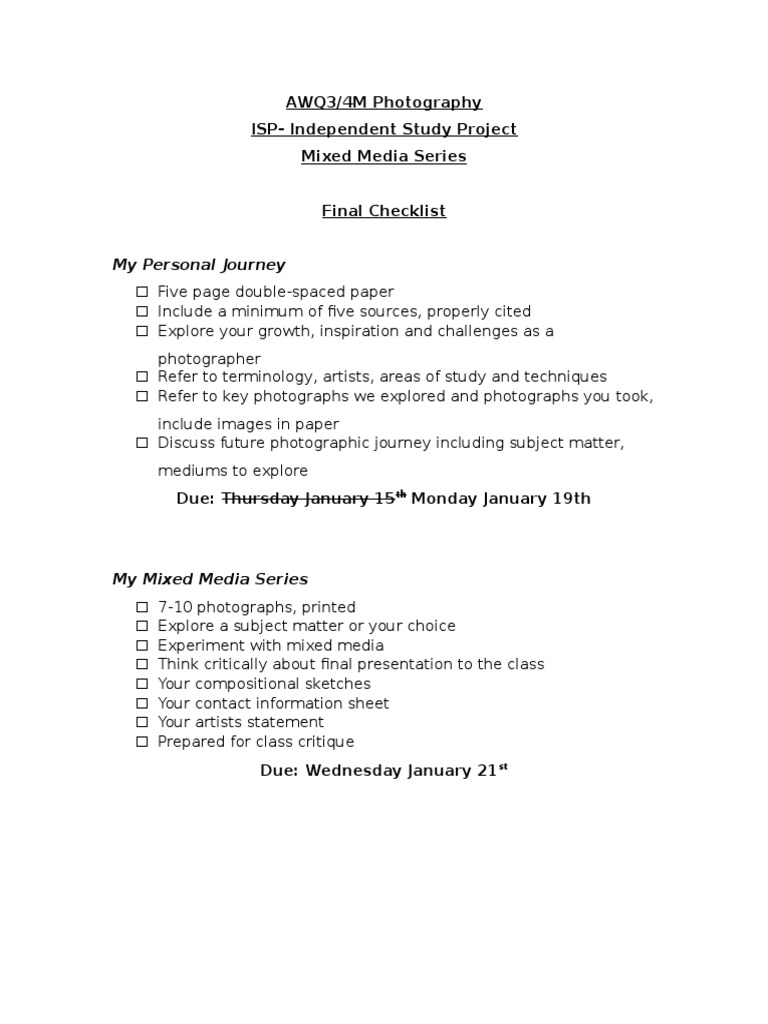 Awq 34 Mispchecklist | PDF | Social Science | Art