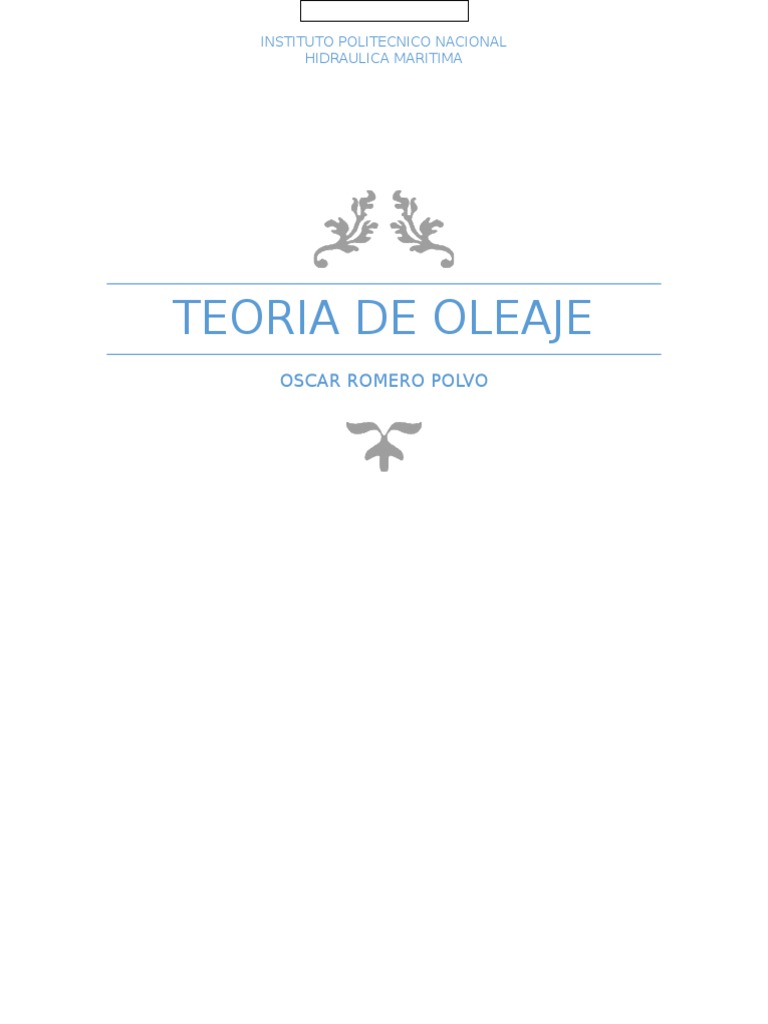 Teoría del Oleaje: Fundamentos y Avances | PDF | Olas | Teoría