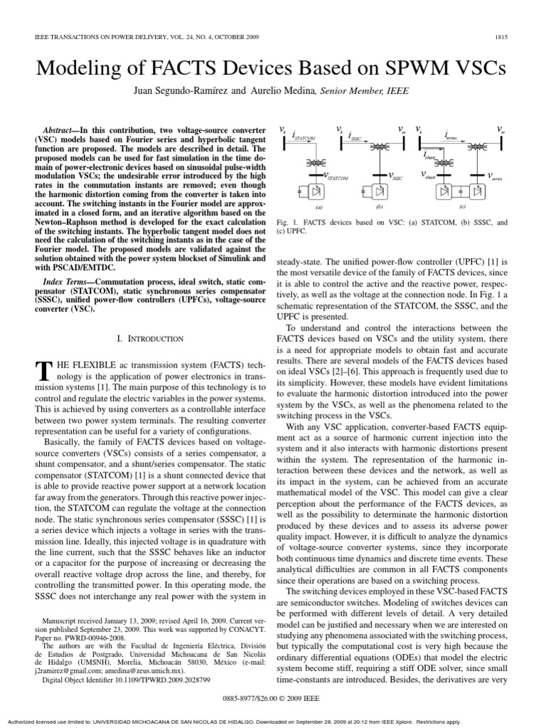 Modeling of FACTS Devices Based On SPWM VSCs | PDF | Sampling (Signal ...