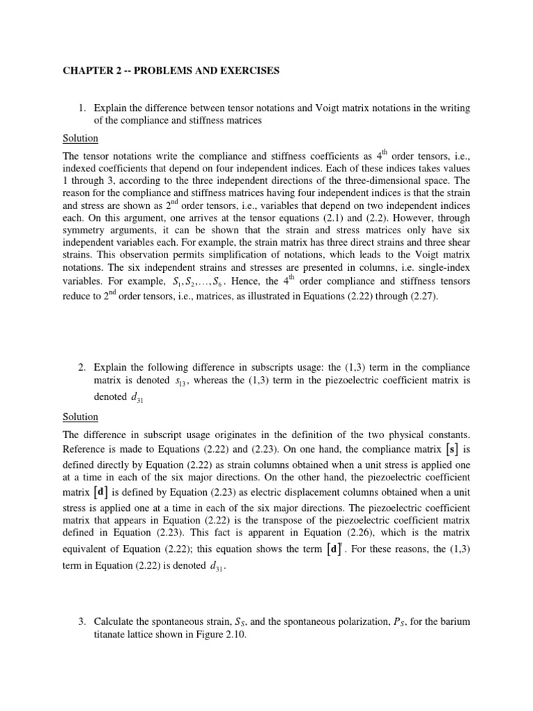 Chapter 2 - Problems and Exercises | PDF | Tensor | Matrix (Mathematics)