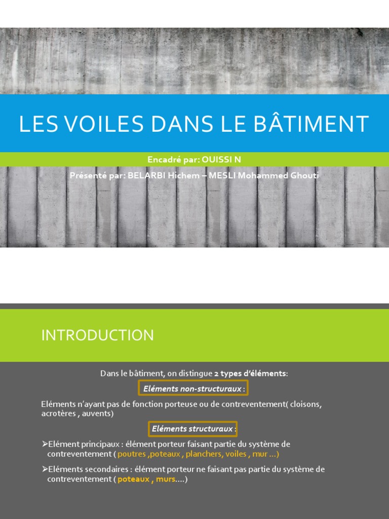 Voiles en béton armé dans le bâtiment | PDF | Béton armé | Génie du ...
