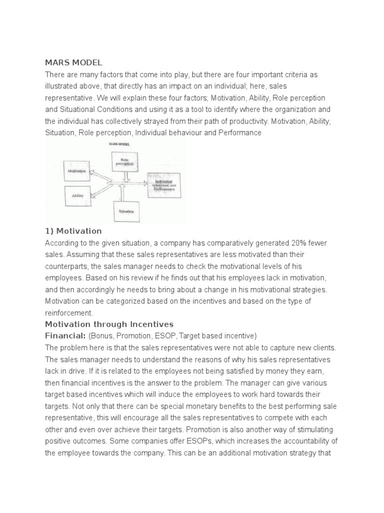 Mars Model | PDF | Incentive | Motivation
