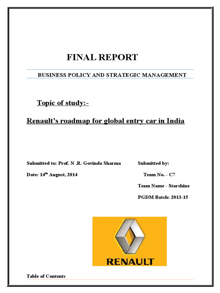 Strategy Renault | PDF | Nissan | Renault