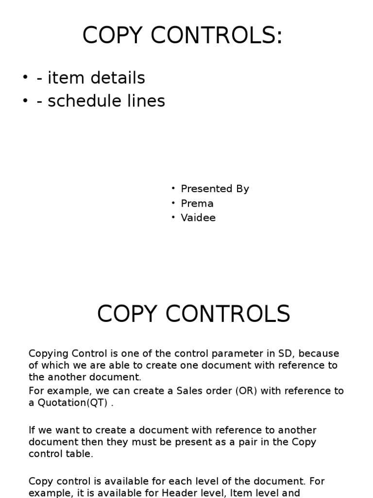 SAP SD - Copy Controls | PDF | Subroutine | Areas Of Computer Science