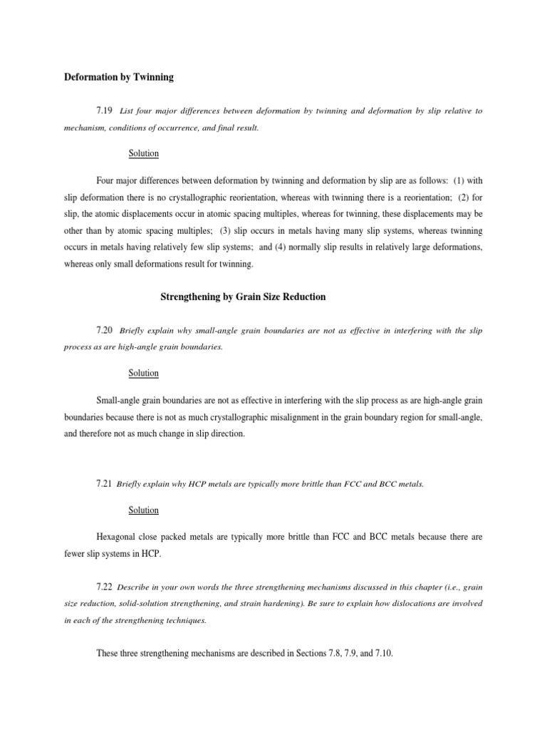HW7 ch7 2011x PDF | PDF | Deformation (Engineering) | Dislocation