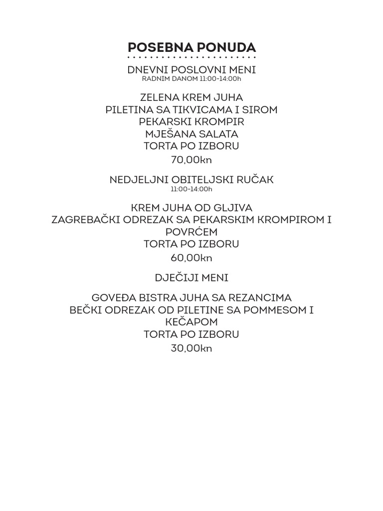 Lumière Menu | PDF