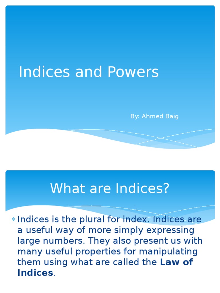 Understanding Indices and Powers | PDF